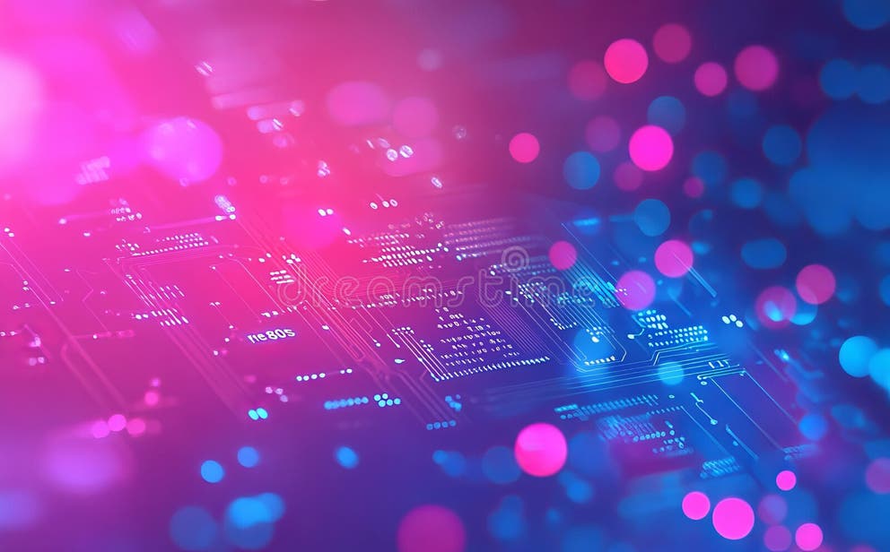 Background with Dark Purple and Blue Technology and Abstract Digital ...