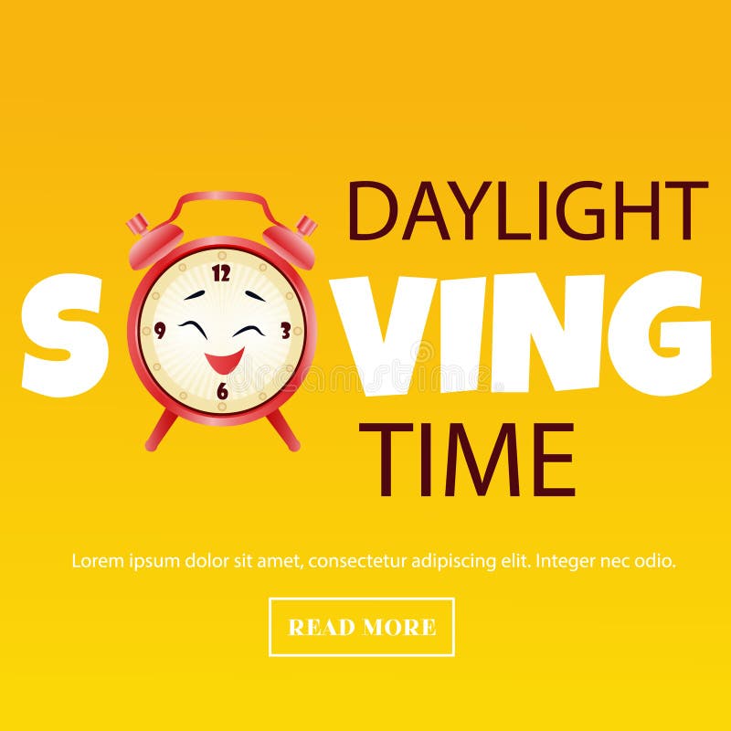 Banner for Daylight Saving Time with Alarm Clock Stock Vector ...