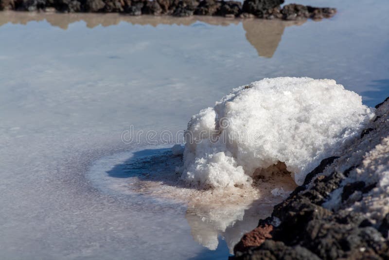 Background with Dead Sea High Salinity Surface with Salt Rocks Stock ...