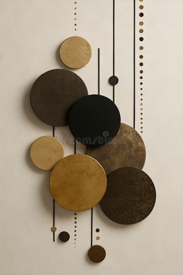 Background Decor Abstract Geometric Art with Overlapping Circles and Lines Stock Image - Image ...