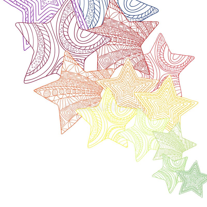 Background with Decorative Ornate Stars Stock Vector - Illustration of ...