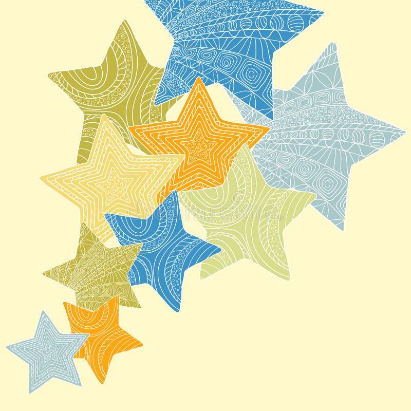 Background with Decorative Ornate Stars. Vector Stock Vector ...