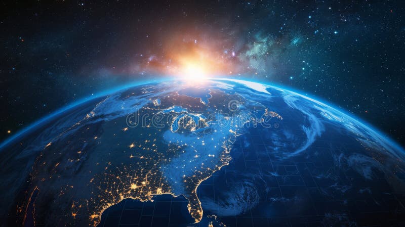 In the Background are Deep Space, Galaxy Constellations, Stars and a ...