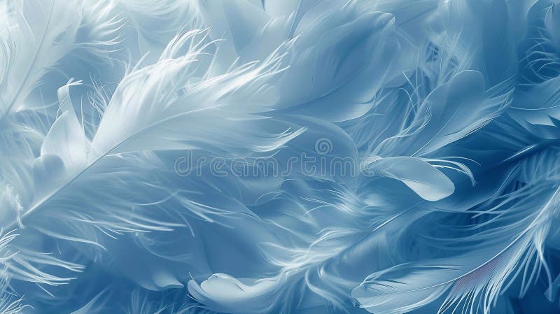 A Background of Delicate Blue Feathers Arranged in a Minimalist Style ...