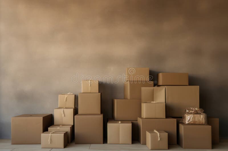 Background Delivery Pack Cardboard Carton Moving Package Boxes Room ...