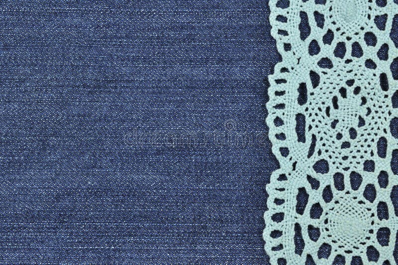 Background Denim Texture with Lace Pattern Stock Photo - Image of ...