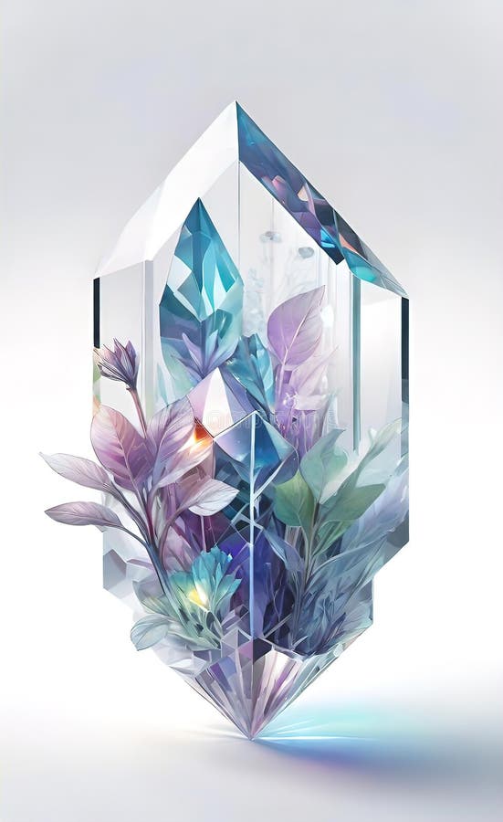 Background Design of Abstract Geometric Transparent Crystals, 3D ...