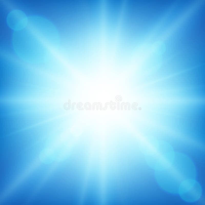 Background Design with Bright Light in Blue Sky Stock Vector ...