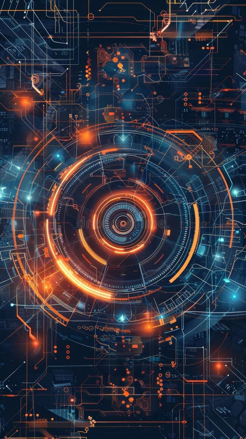 Background Design with Cyber Defense Motifs. Stock Illustration ...