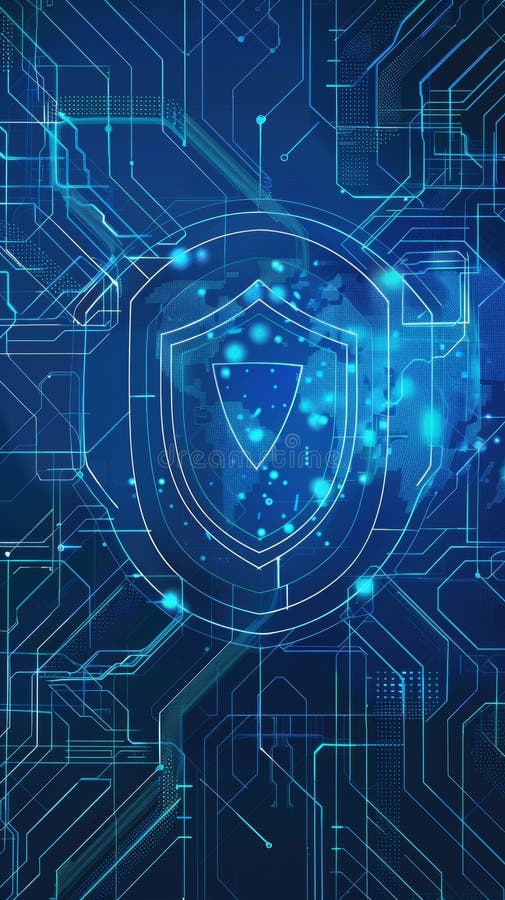 Background Design with Cyber Defense Motifs. Stock Illustration ...