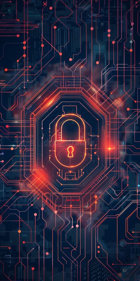 Background Design with Cyber Safety Motifs. Stock Illustration ...