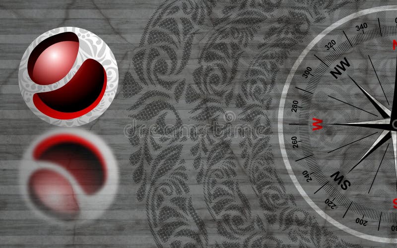 The Background Design Features a Compass and a 3D Ball Stock Vector ...