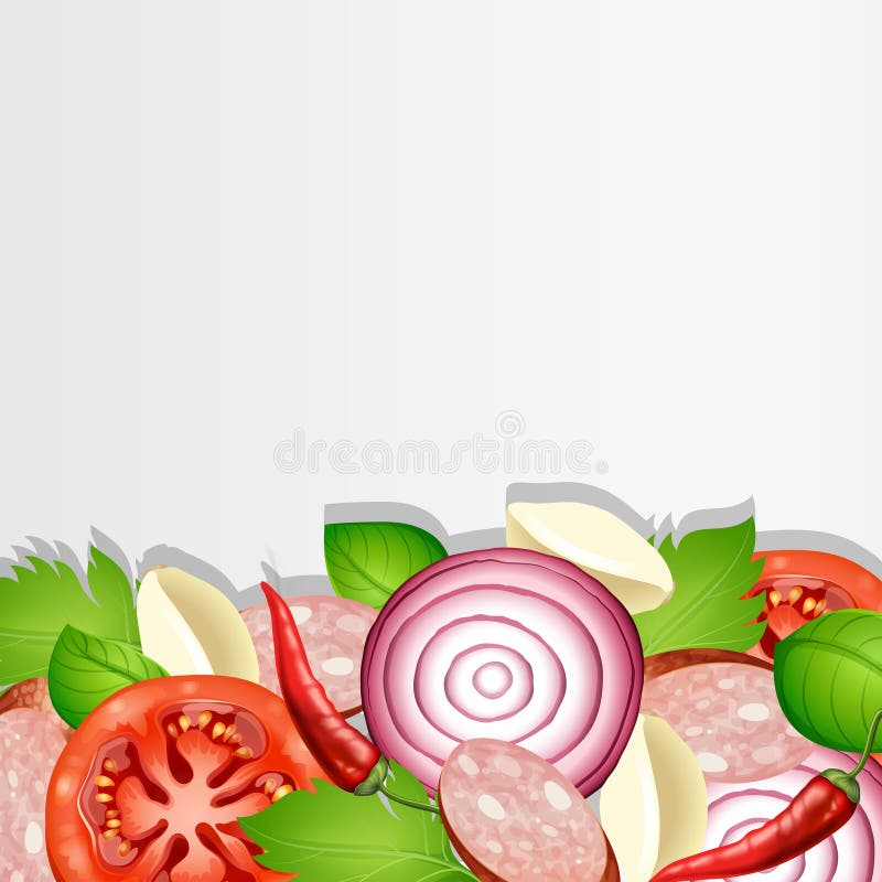 Background Design with Fresh Vegetables Stock Vector - Illustration of ...