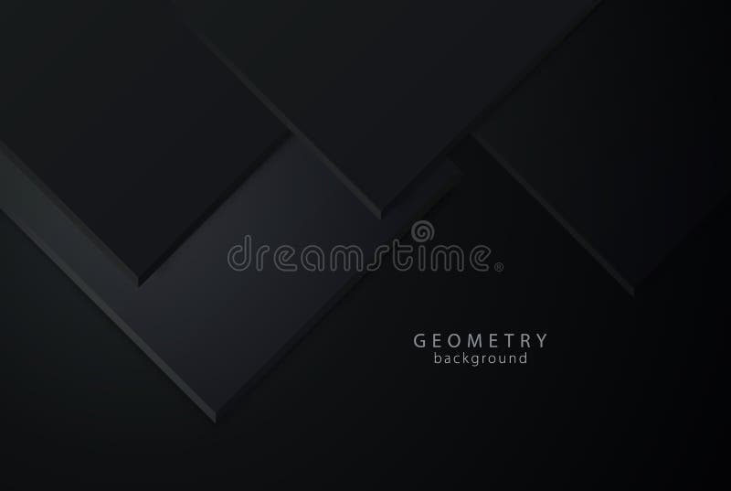 Background Design with Geometric Shapes.Black Square and Rhombus on a ...