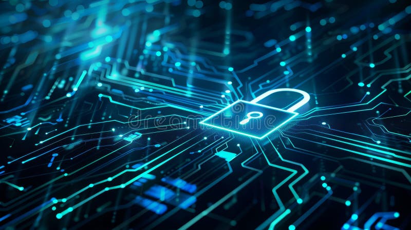 Background Design Incorporating Cybersecurity Symbols. Stock ...