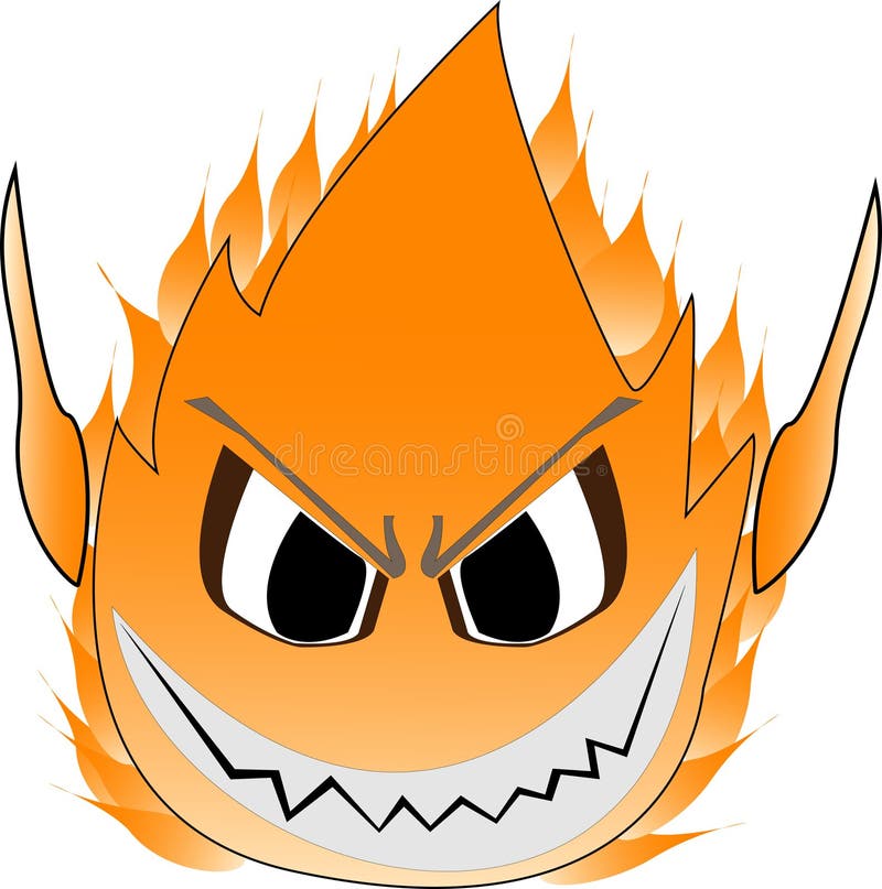 Background Design Logo Smiling Fire Character Stock Vector ...