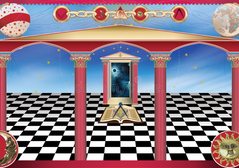 Background Design with Masonic Symbols Stock Illustration ...