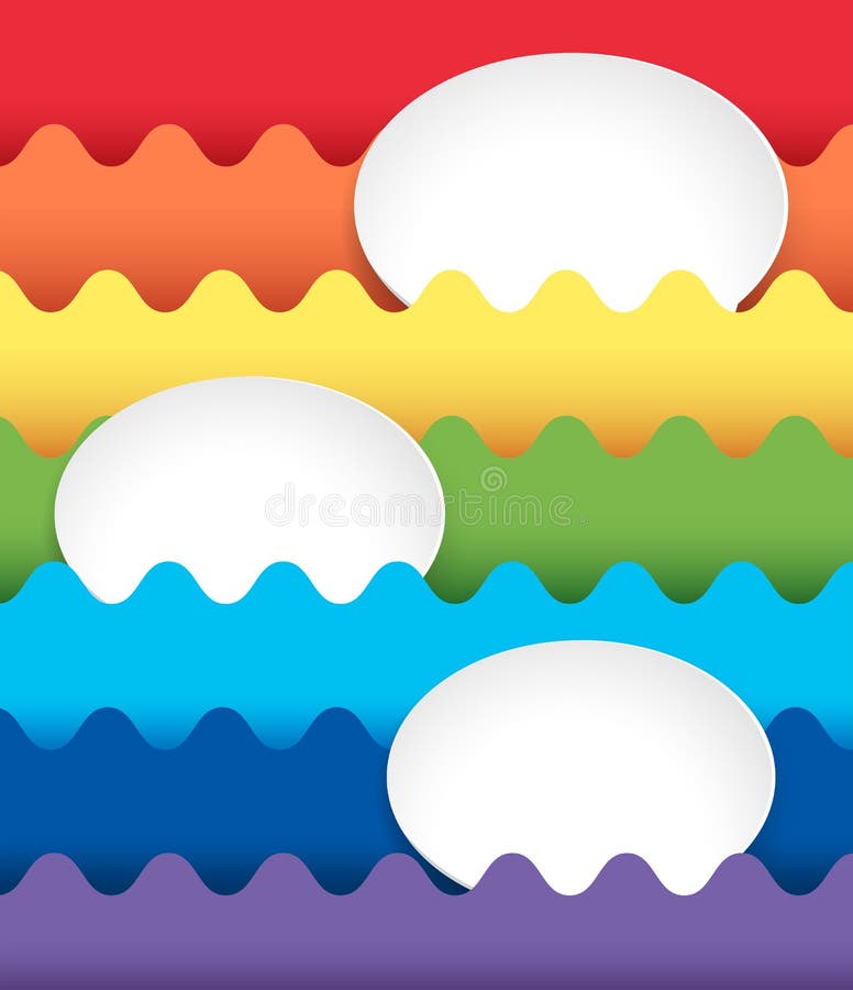 Background Design with Oval Spaces on Rainbow Background Stock Vector ...