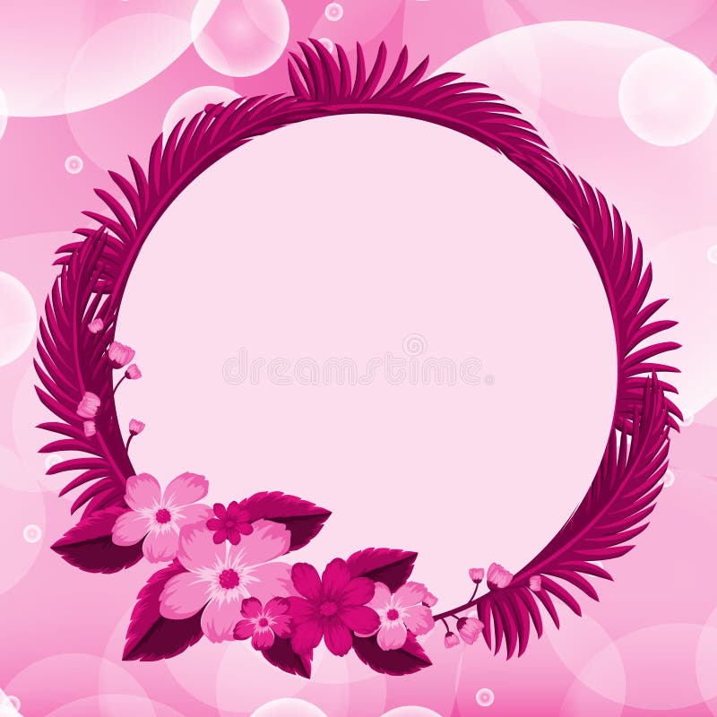 Background Design with Pink Flower Frame Stock Illustration ...