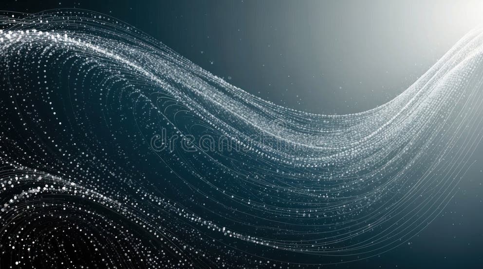 Background Design Showcasing a Dynamic Wave of Moving Particles ...