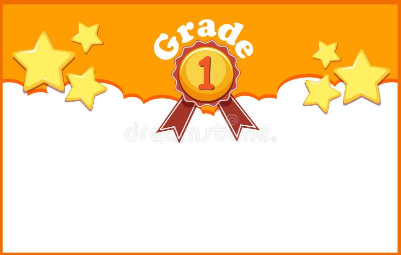 Background Design Template for Grade One with Stars Stock Vector ...