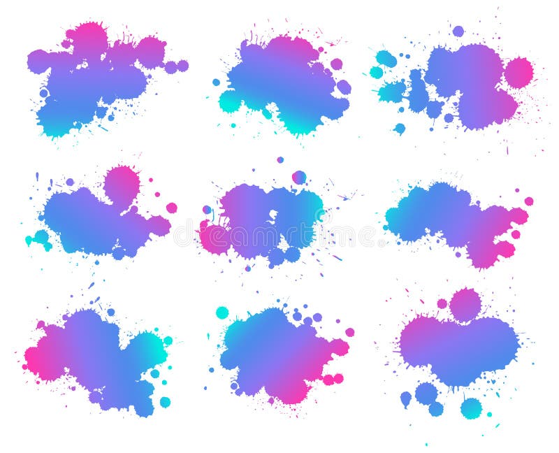 Background Design with Watercolor Splash in Pink and Blue on White ...