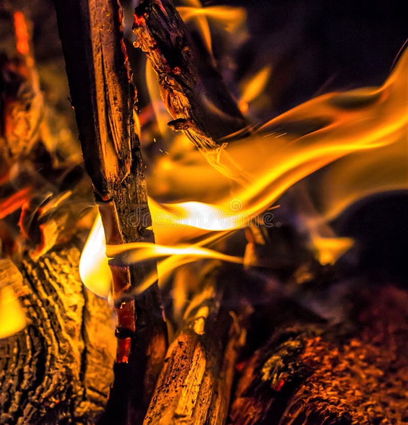 Background with Detail of Embers and Fire Stock Photo - Image of yellow ...