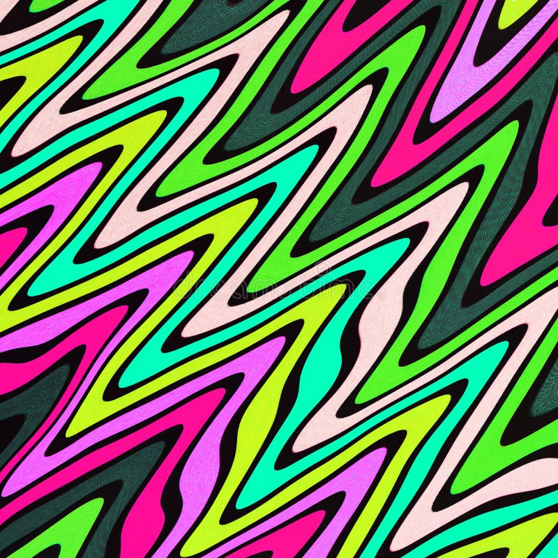 Bright Colourful Diaonal Zigzag Lines. Stock Illustration ...