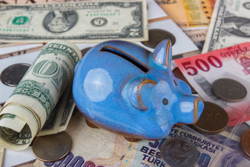 Background from Different Collector Coins and Banknotes Stock Image ...