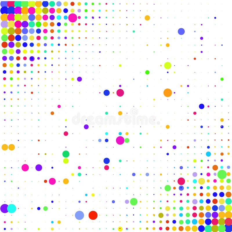 Background of Different Colored Dots of Different Sizes Located in ...
