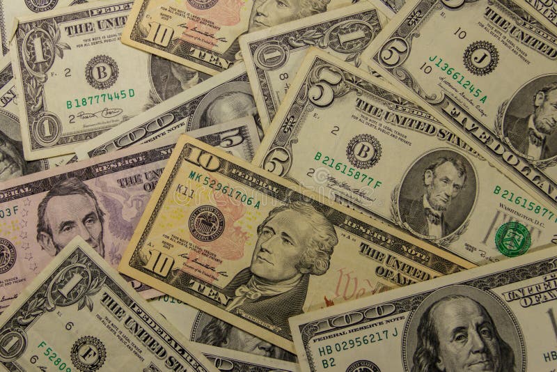 Different Dollar Banknotes with Faces Near Each Othe Stock Image ...