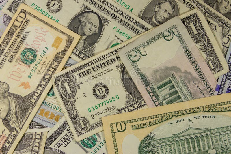 Different Dollar Banknotes with Faces Near Each Othe Stock Image ...