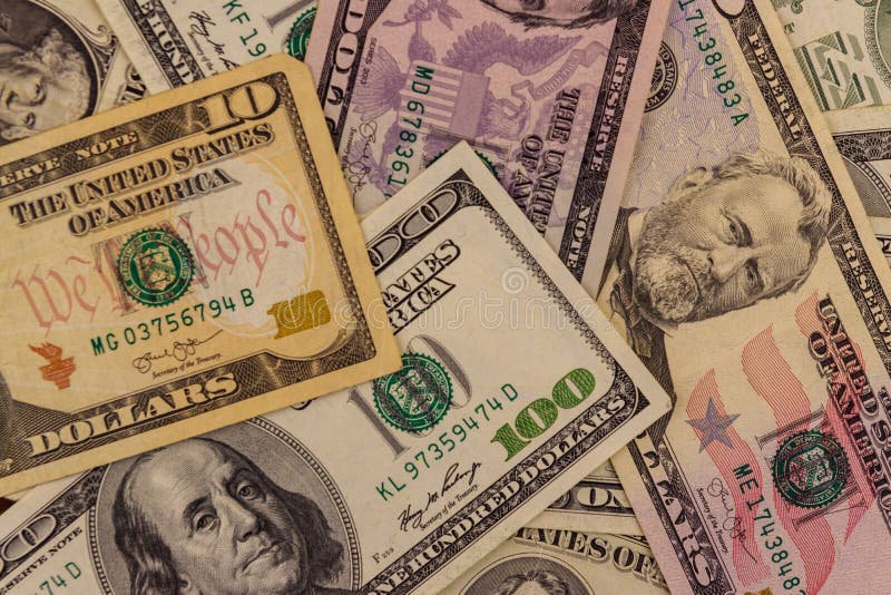 Different Dollar Banknotes with Faces Near Each Othe Stock Image ...