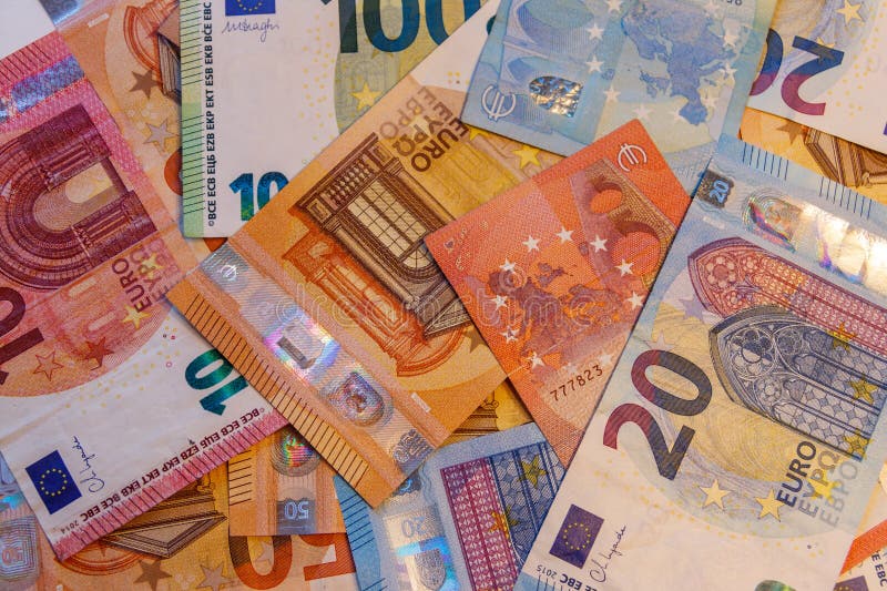 Background of Different Euro Banknotes Stock Photo - Image of banking ...
