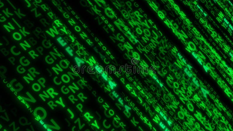 Background from Different Green Letters. Network Data Transmission ...