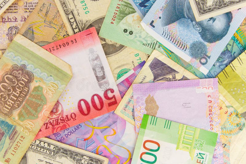 Background from Different Money Banknotes from All Over the World Stock ...