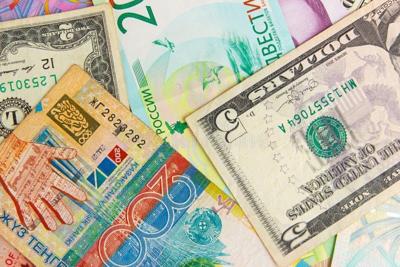 Background from Different Money Banknotes from All Over the World Stock ...