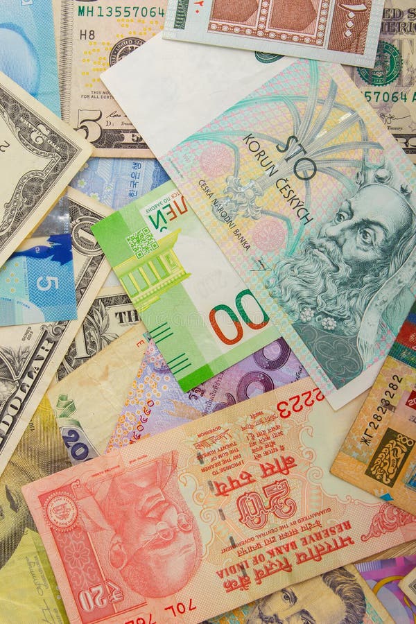 Background from Different Money Banknotes from All Over the World Stock ...