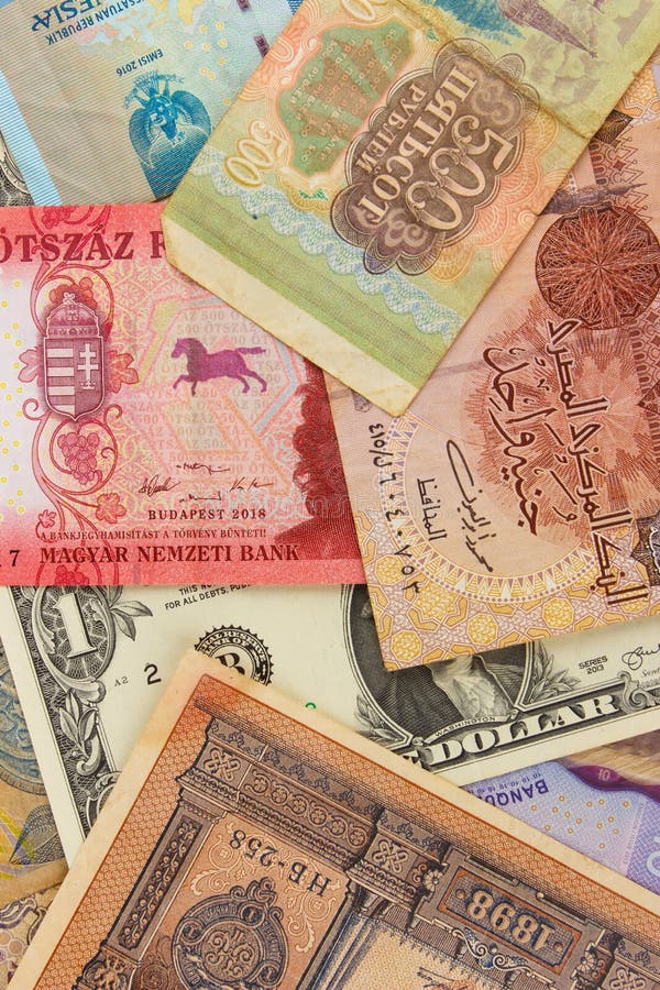 Background from Different Money Banknotes from All Over the World Stock ...