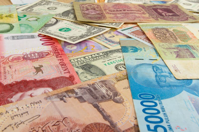 Background from Different Money Banknotes from All Over the World Stock ...