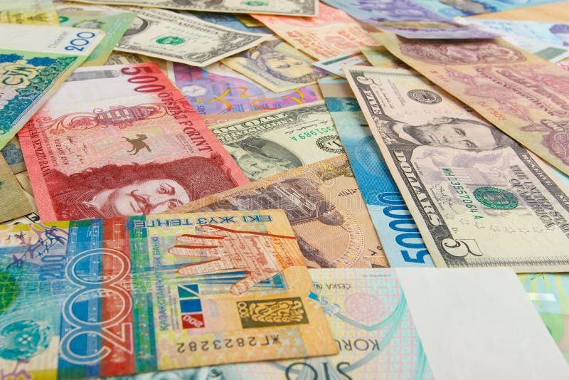 Background from Different Money Banknotes from All Over the World Stock ...