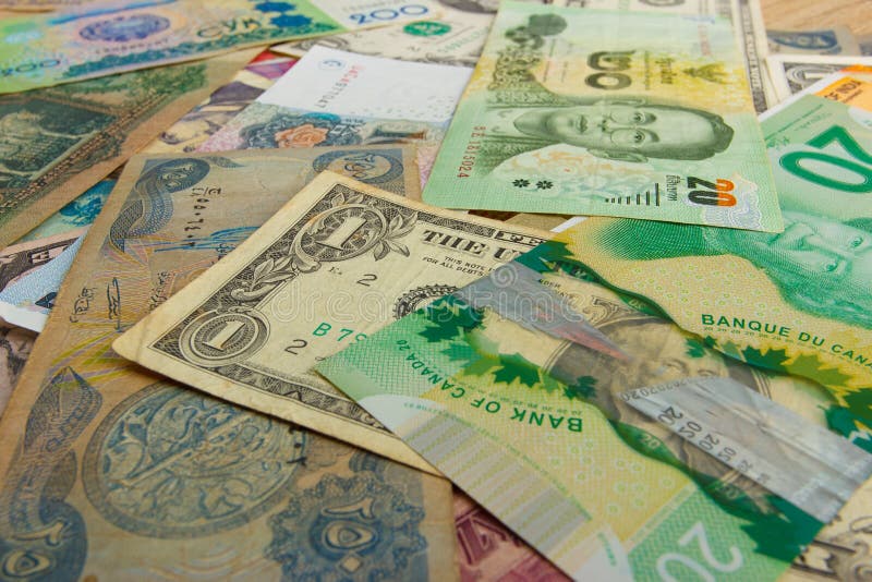 Background from Different Money Banknotes from All Over the World Stock ...