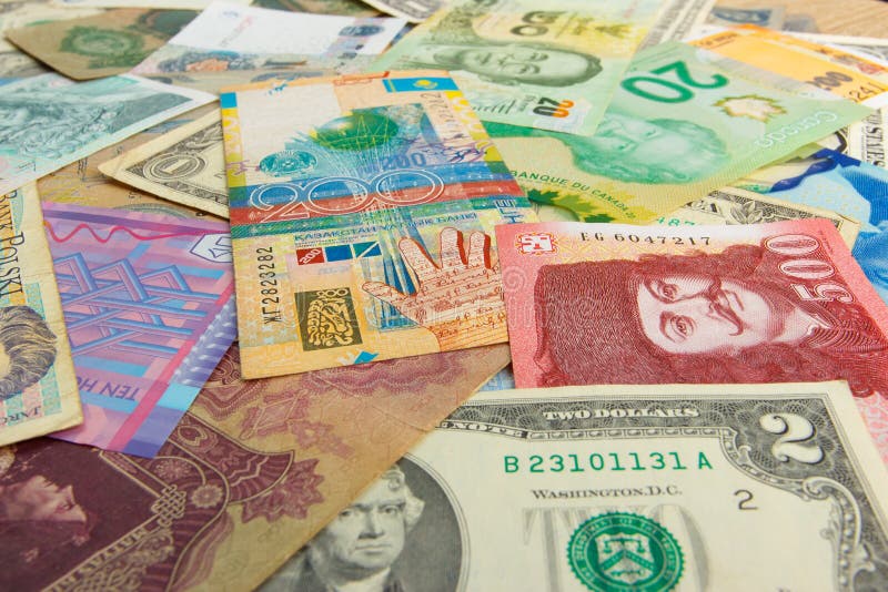 Background from Different Money Banknotes from All Over the World Stock ...