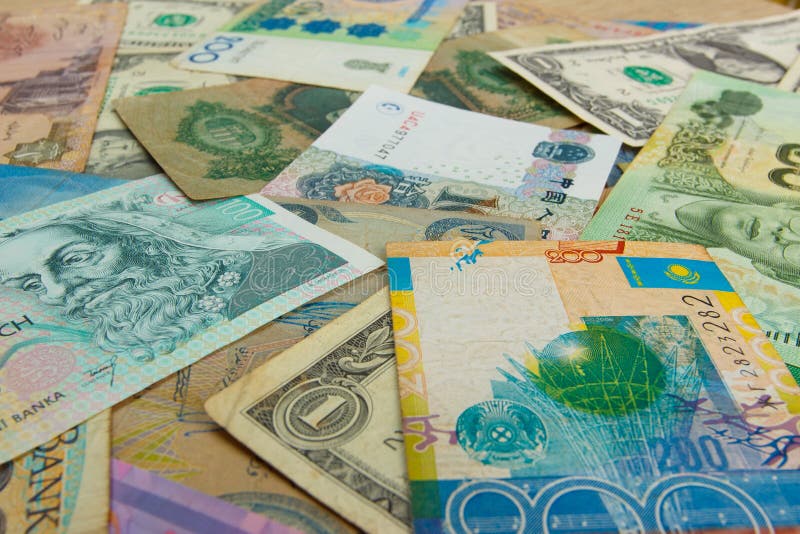 Background from Different Money Banknotes from All Over the World Stock ...