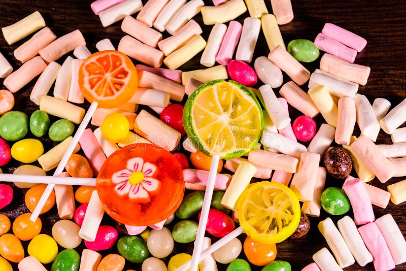 Background of the Different Multi Colored Candies. Festive Concept ...