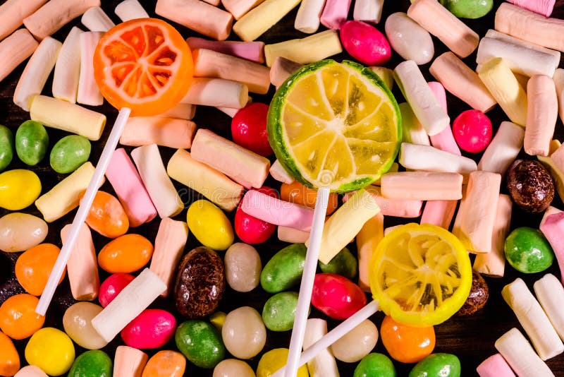 Background of the Different Multi Colored Candies. Festive Concept ...