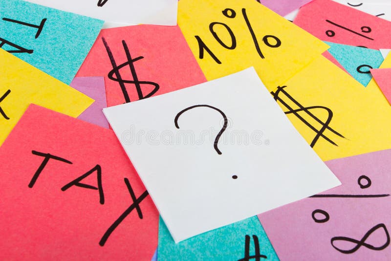 Background from Different Stickers with Business Sings and Symbols ...