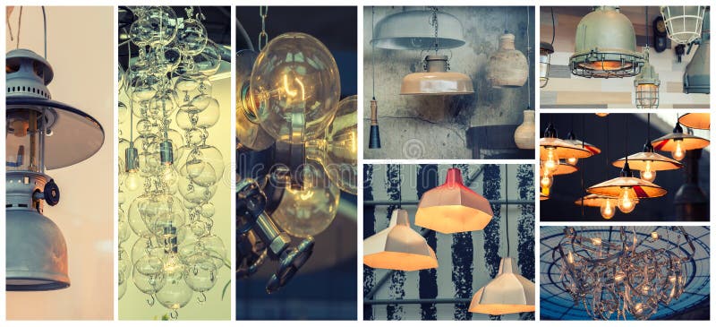 Background of Different Style of Lamps Stock Photo - Image of decor ...