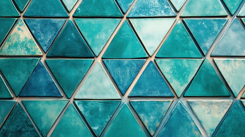 Background with Different Teal Blue Colored Triangle Stock Image ...