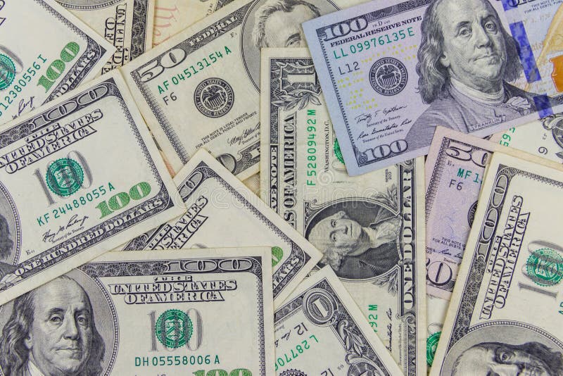 Background of Different Us Dollar Banknotes Stock Photo - Image of ...